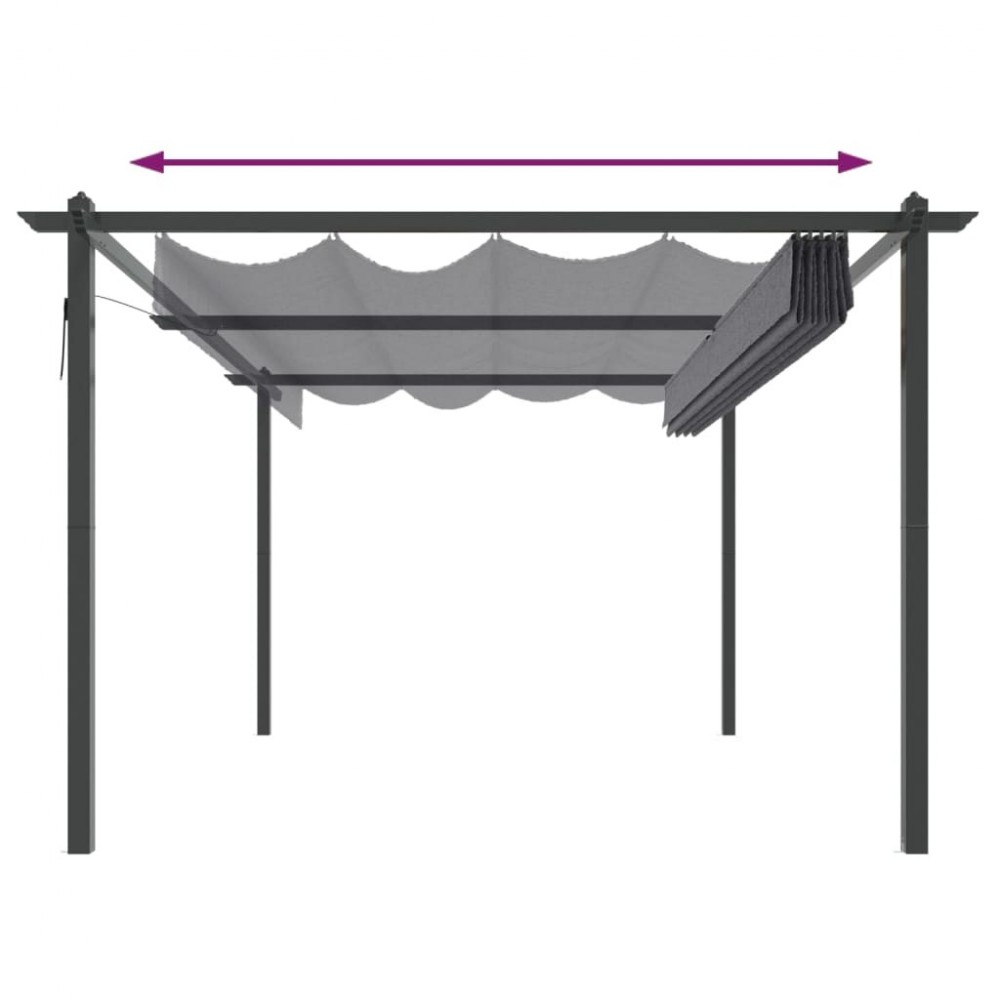 Tonnelle de jardin avec toit rétractable 4x3 m Anthracite sur Jardinao.com