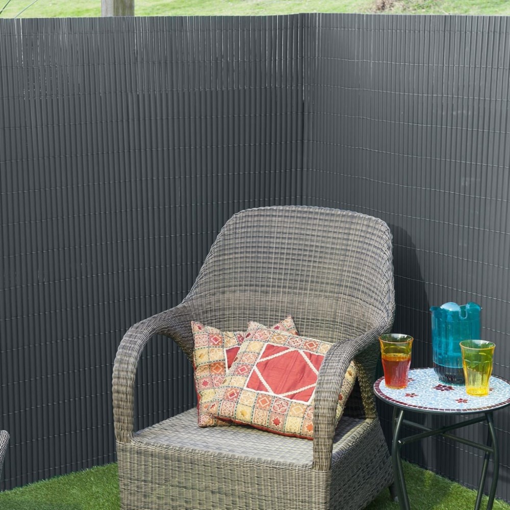 Écran de jardin à double face en PVC 1x3 m Anthracite sur Jardinao.com