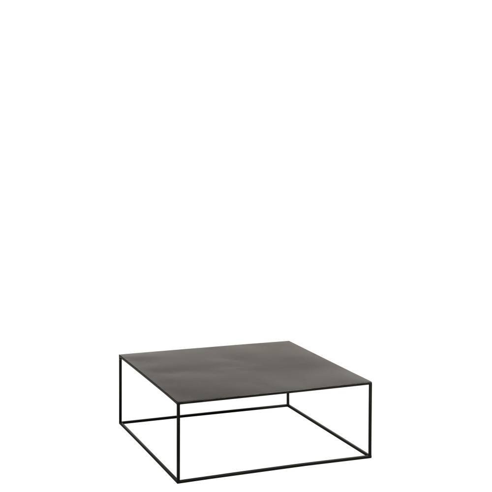 Table De Salon Carree Metal Noir De Marque J-Line De Jolipa - 80Cm X ...