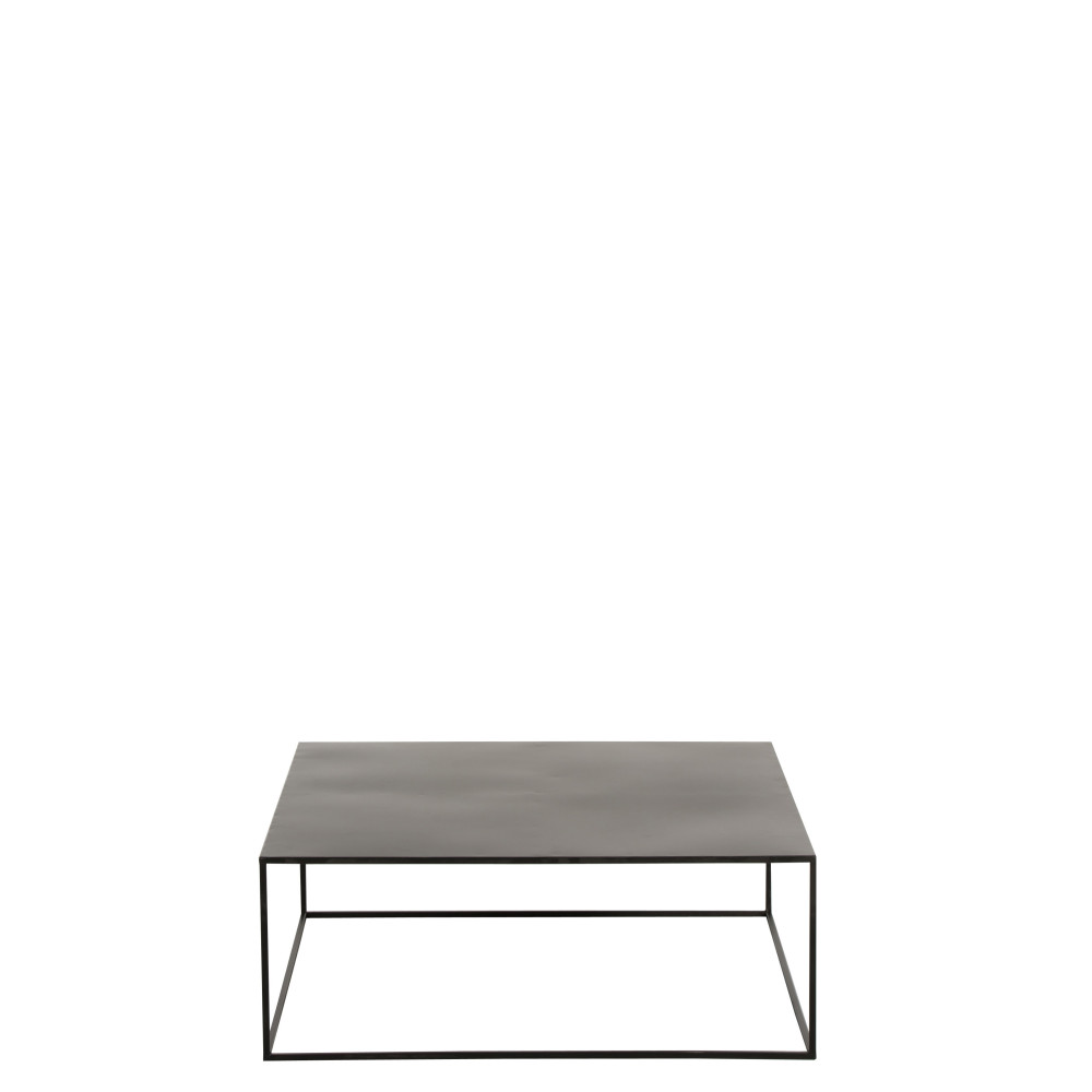 Table De Salon Carree Metal Noir De Marque J-Line De Jolipa - 80Cm X ...