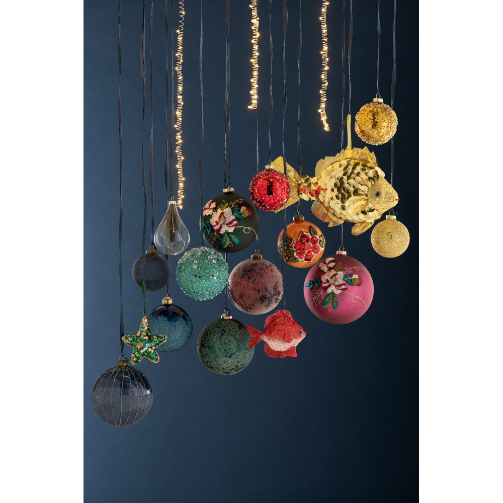 Boite De 4 Boules De Noel Verre Mat Antique Azur Large De Jolipa - 12Cm ...