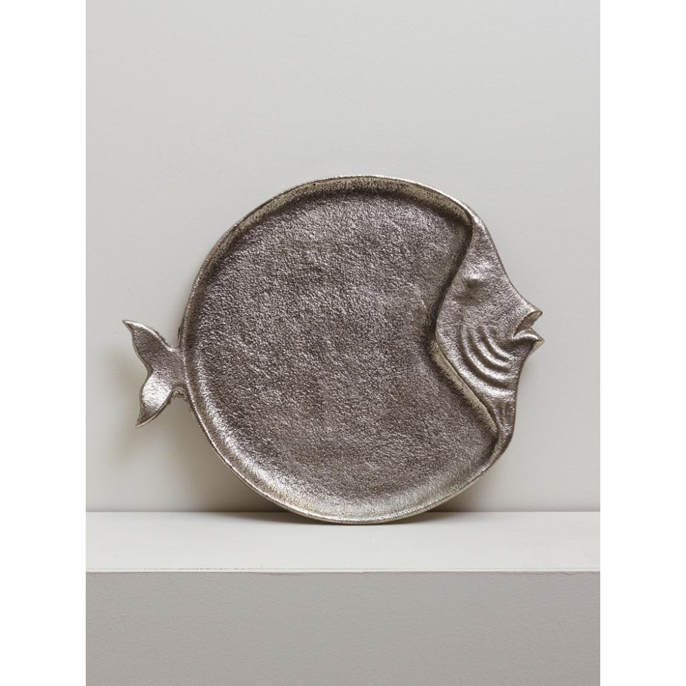 Plateau Métal Poisson Rond En Aluminium De 25Cm X 30,5Cm De 1Kg