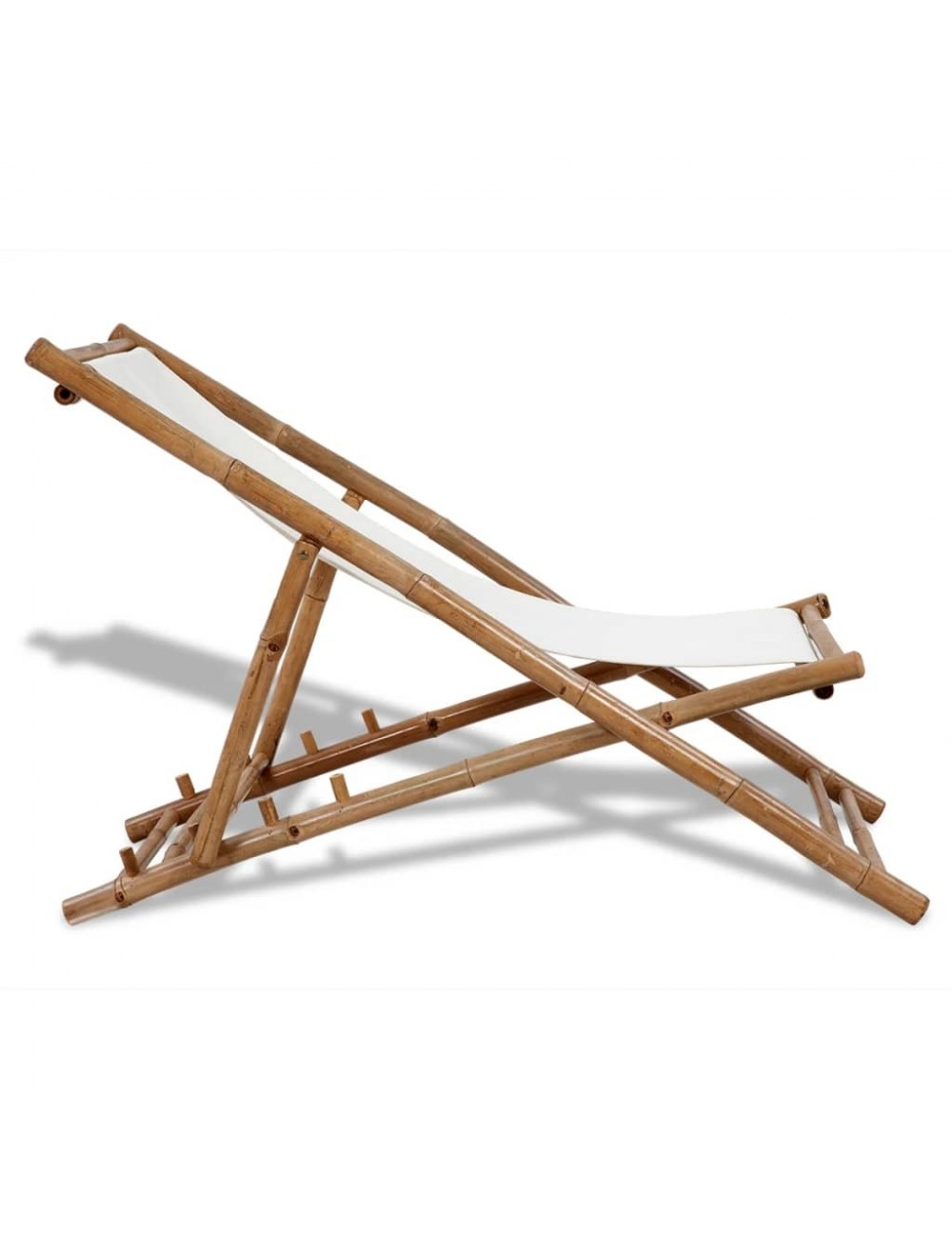 Chaise Transat pliable en Toile et Bambou | Jardinao.com