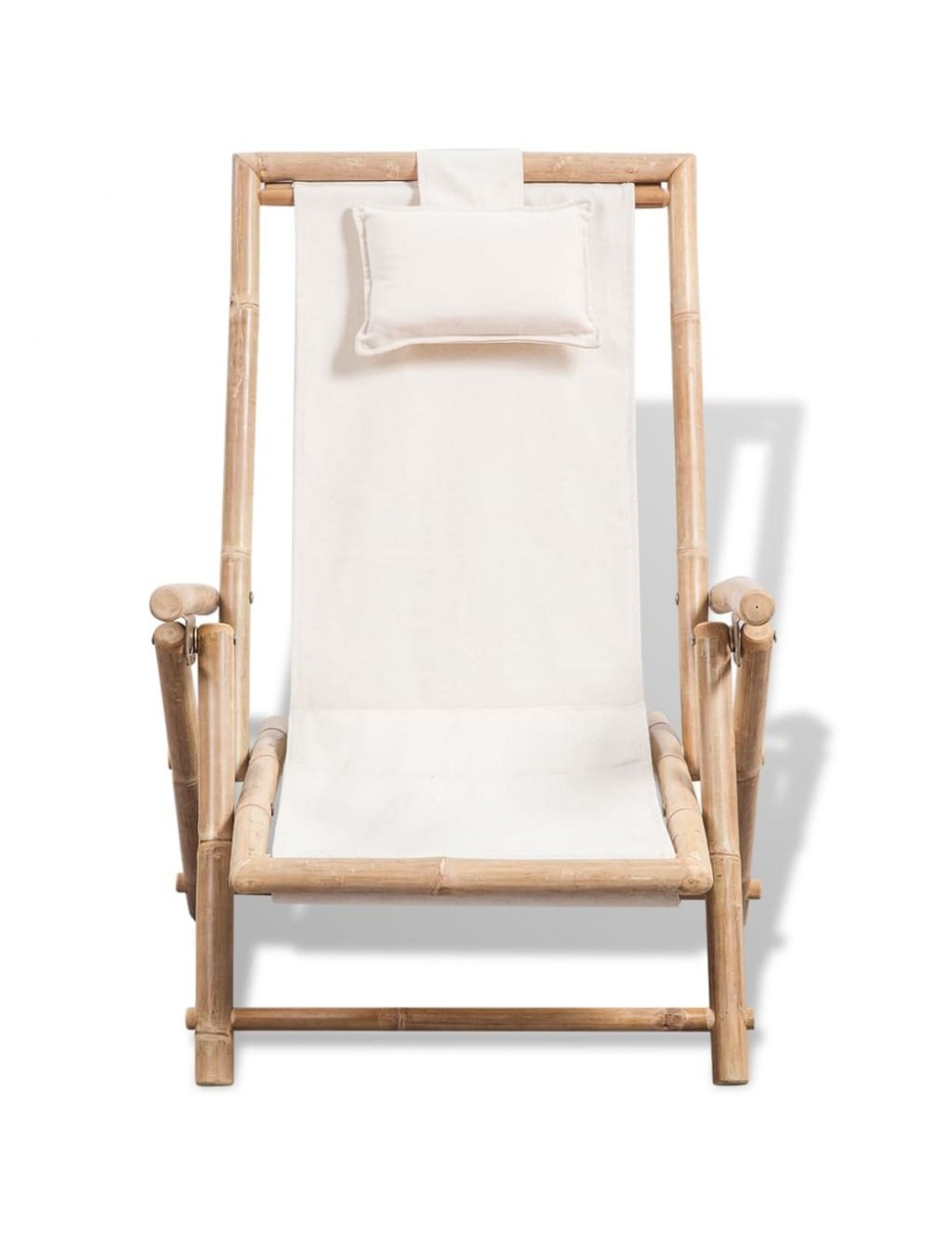 Chaise Transat pliable en Toile et Bambou | Jardinao.com