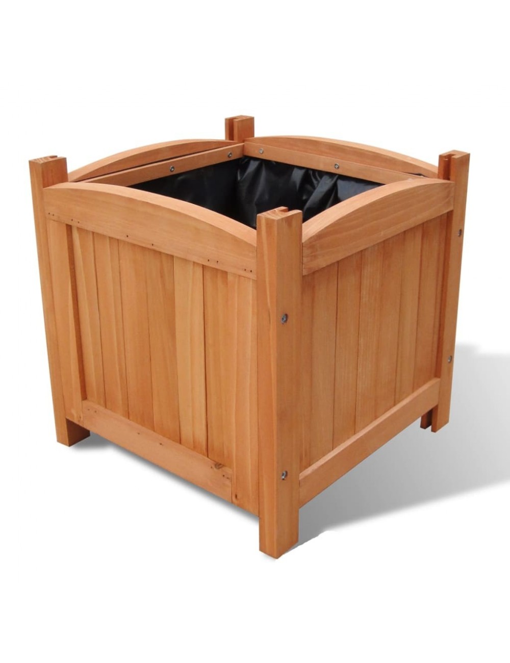 Lot de 4 Bacs en Bois massif Surélevés de 30 x 30 x 30 cm | Jardinao.com