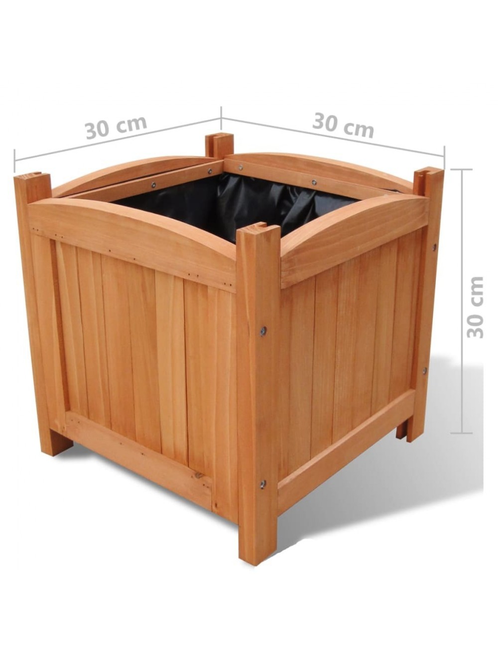 Lot de 4 Bacs en Bois massif Surélevés de 30 x 30 x 30 cm | Jardinao.com