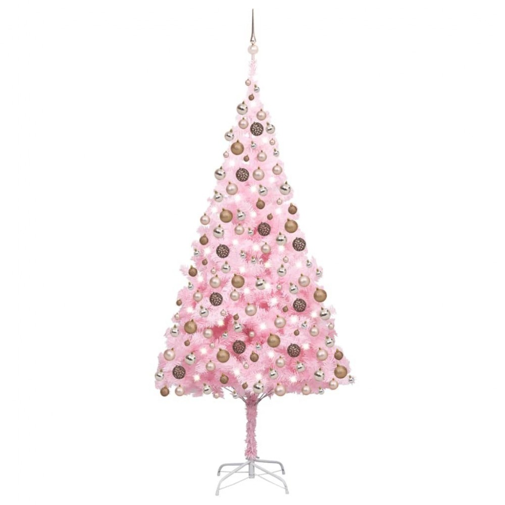 Sapin de Noël artificiel Lumineux en PVC de couleur Rose | Jardinao