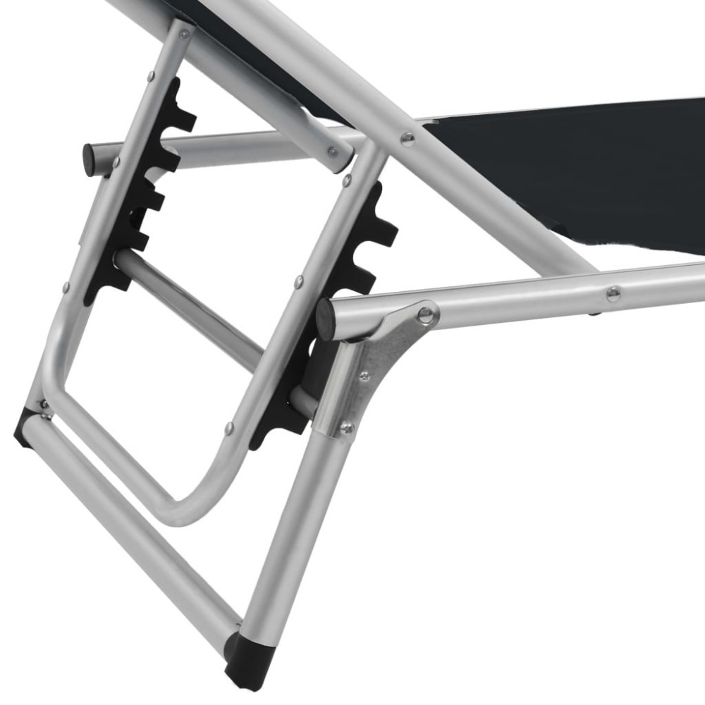 Transat pliable en Aluminium de couleur Noir | Jardinao