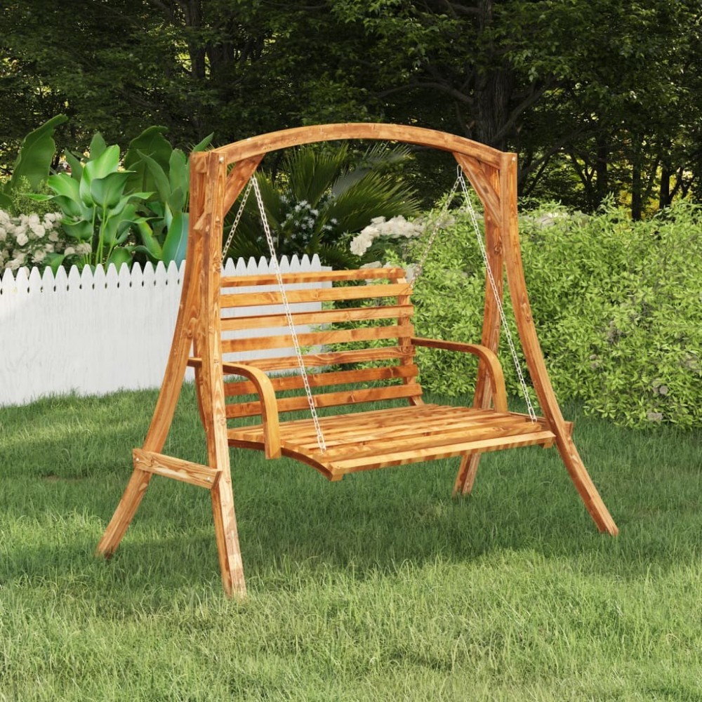 Balançoire en Bois de couleur Brun | Jardinao