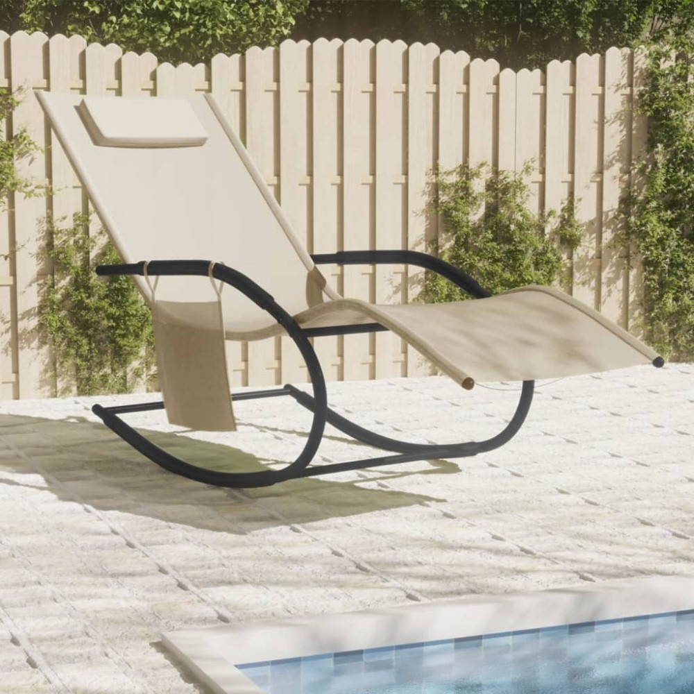 Transat à Bascule en Acier de couleur Crème | Jardinao