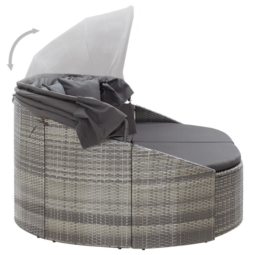 Transat pliable en Résine de couleur Gris | Jardinao